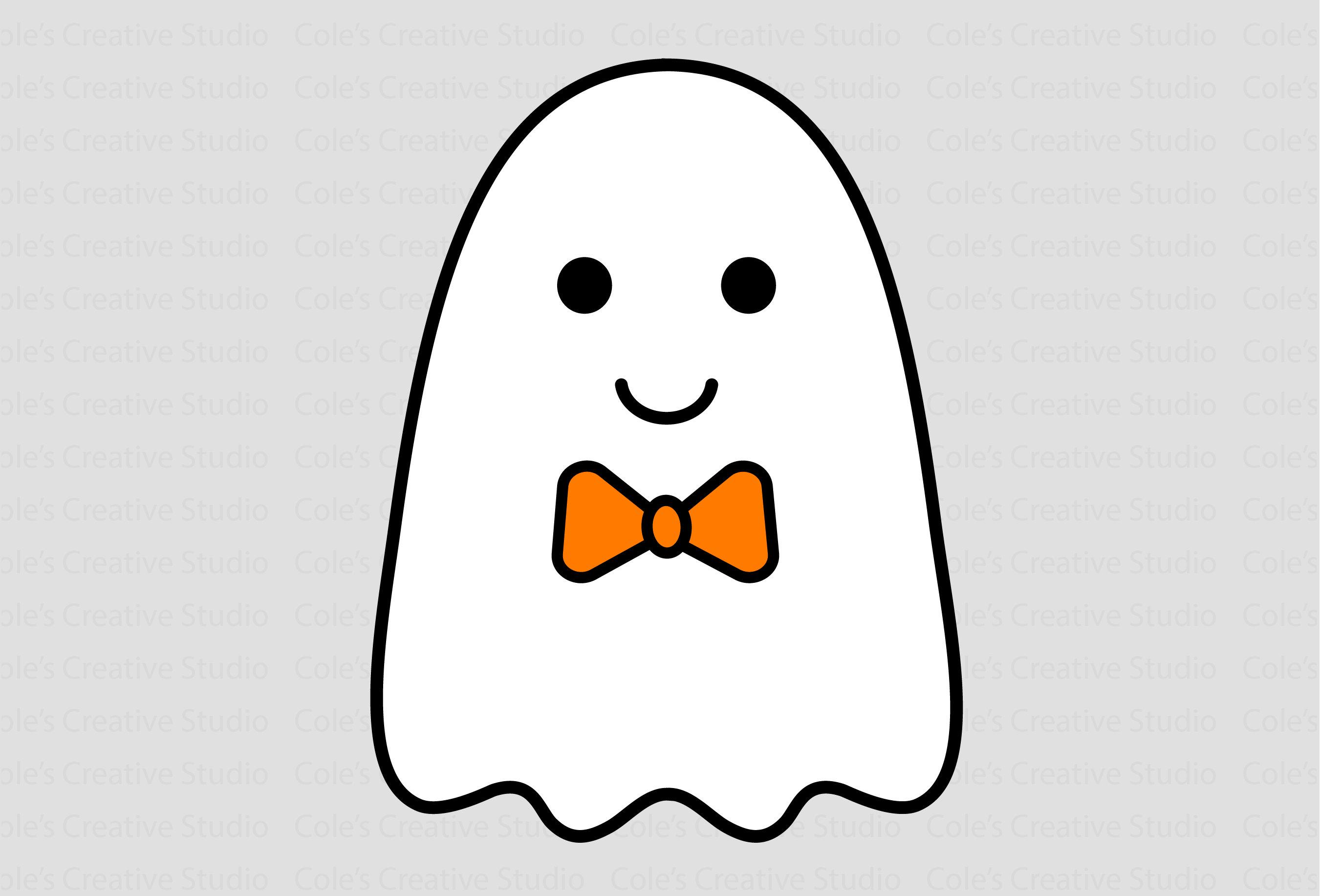 Cute Ghost With Bow Tie Svg, Ghost Svg, Boo Svg, Cute Ghost Svg, Ghost ...