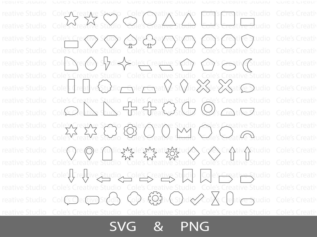 90 Basic Shape Outline SVG, Basic Shapes Svg, Basic Shapes Clipart ...