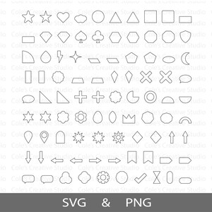 90 Basic Shape Outline SVG, Basic Shapes Svg, Basic Shapes Clipart ...