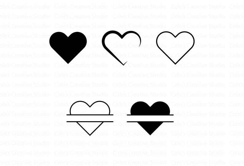 Heart Clipart Bundle, Simple Heart Clipart, Heart Bundle Svg, Open ...