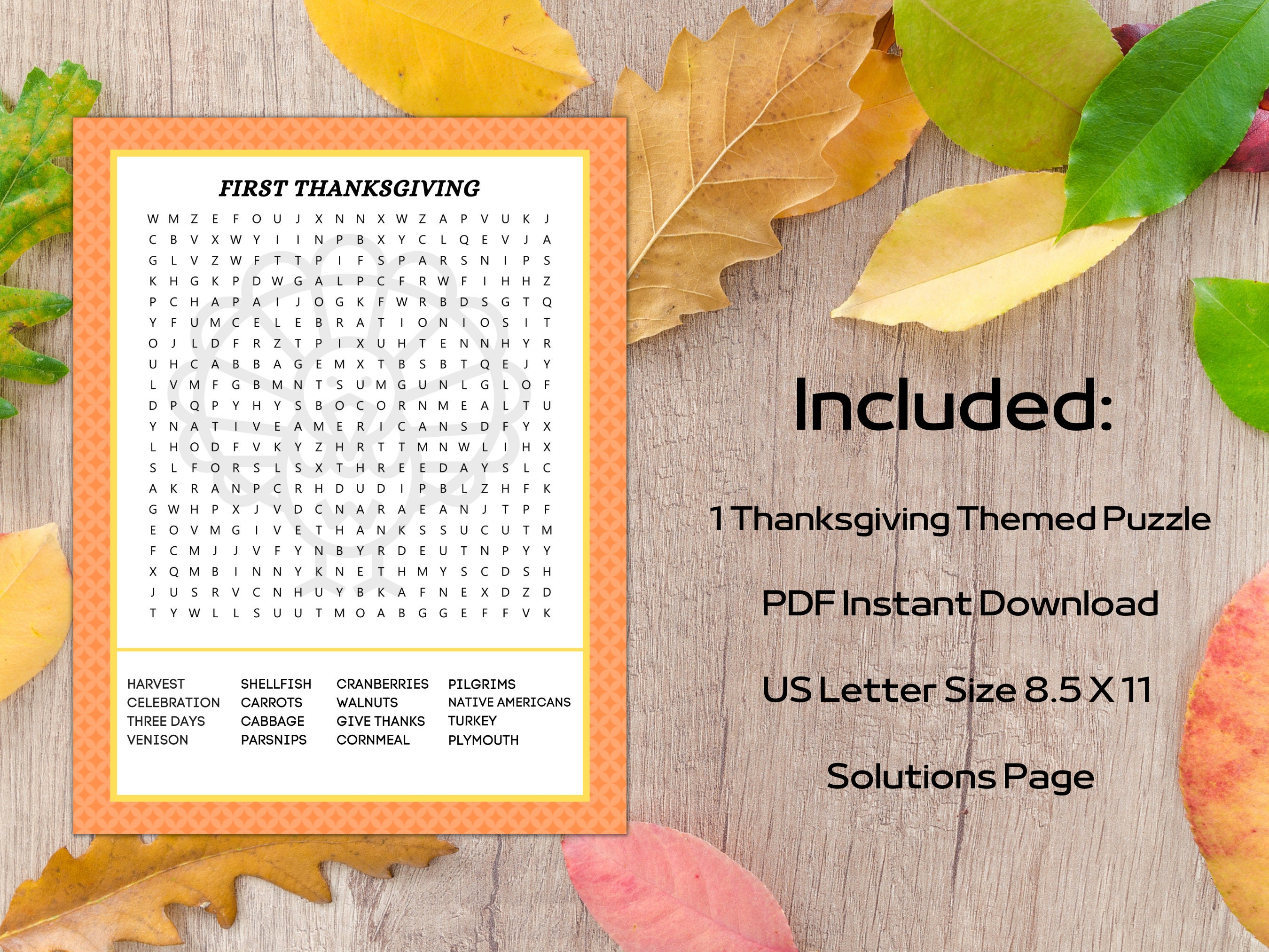 Printable Thanksgiving Word Search, Thanksgiving Entertaining, Harvest ...