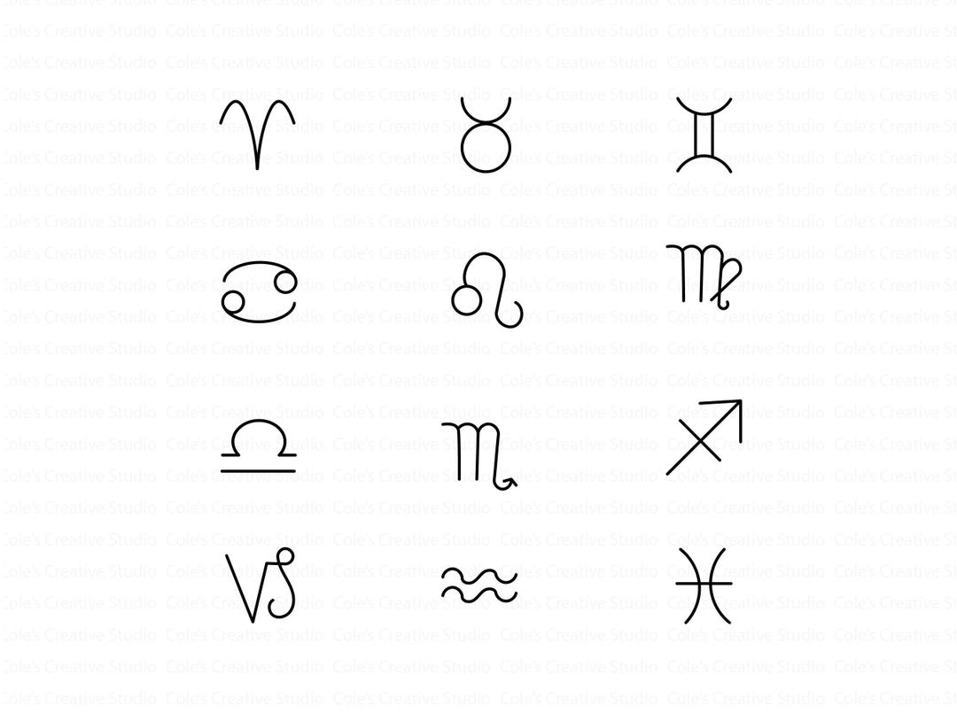 Paquete de símbolos del zodíaco SVG, archivos de corte Cricut, SVG ...