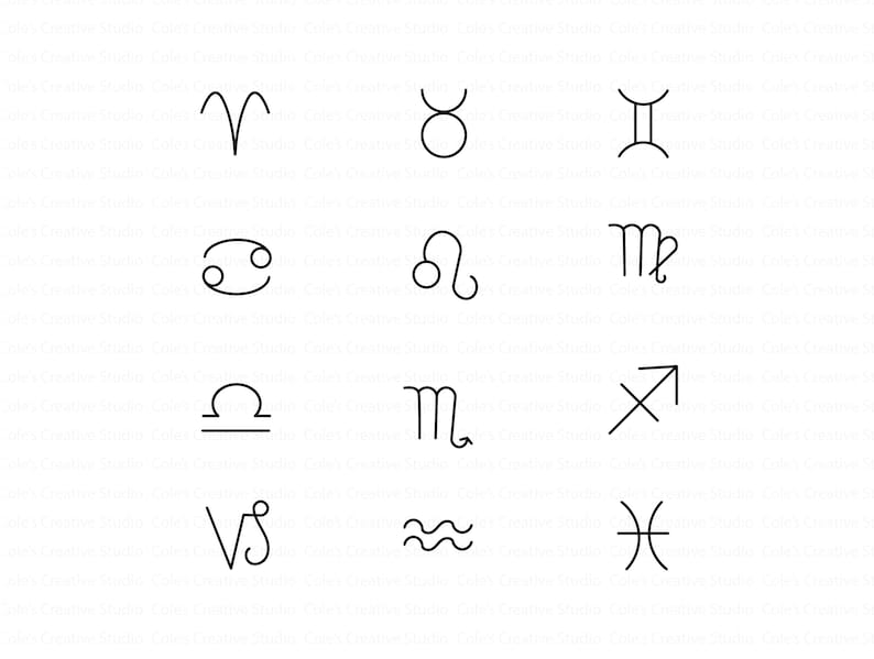 Paquete de símbolos del zodíaco SVG, archivos de corte Cricut, SVG ...