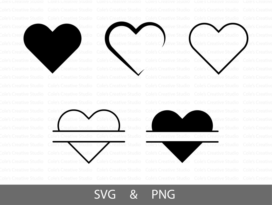 Heart Clipart Bundle, Simple Heart Clipart, Heart Bundle Svg, Open ...