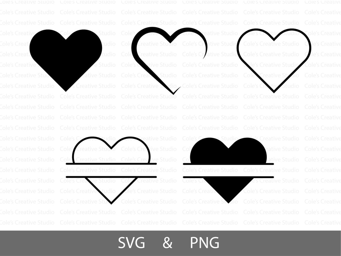 Heart Clipart Bundle, Simple Heart Clipart, Heart Bundle Svg, Open ...