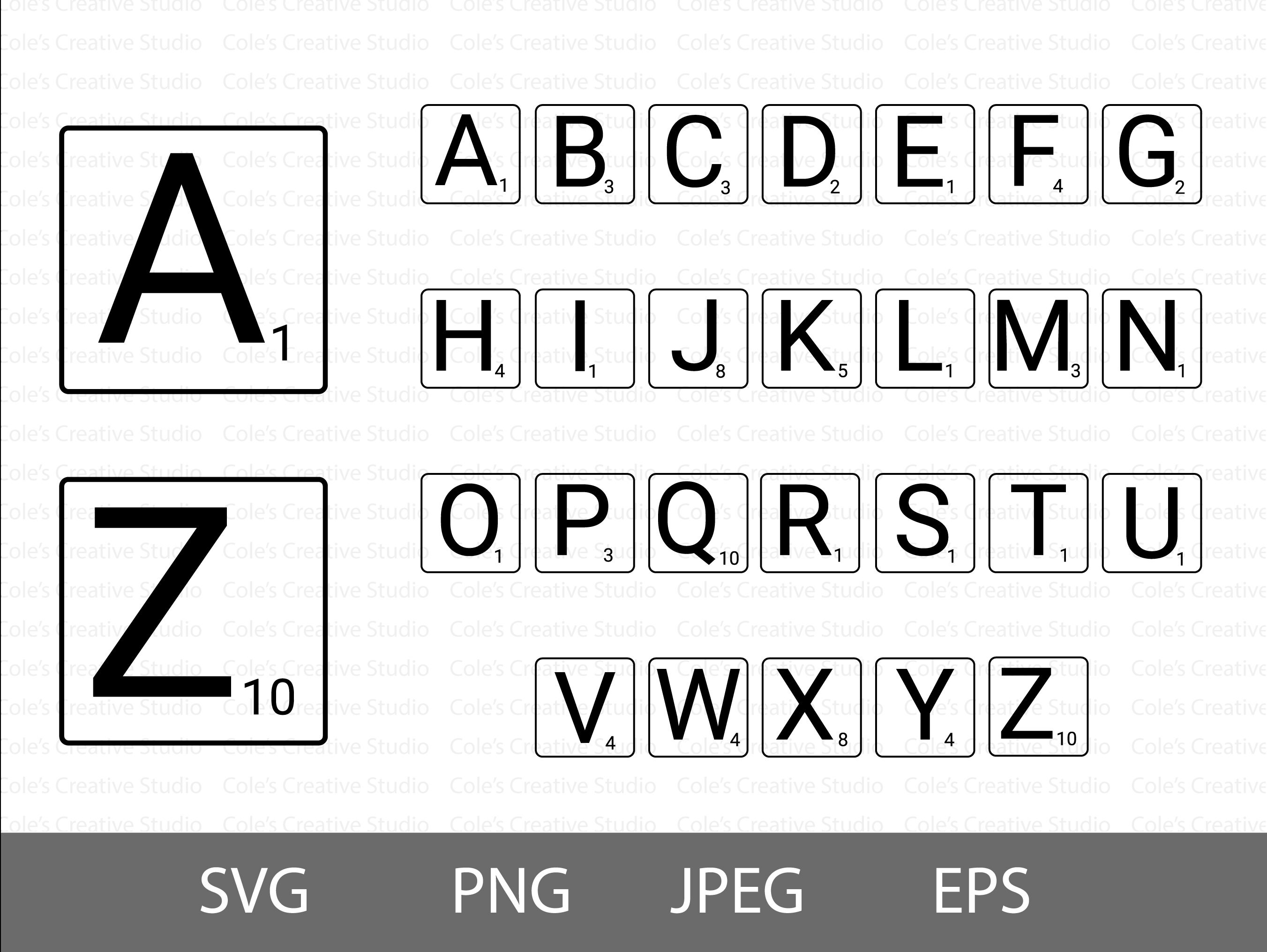 Tile Alphabets Svg Bundle, Tile Alphabet Svg, Tile Letters Svg, Word ...