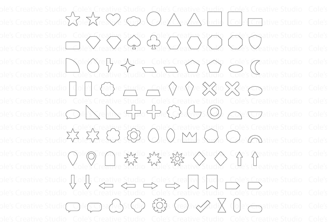 90 Basic Shape Outline SVG, Basic Shapes Svg, Basic Shapes Clipart ...