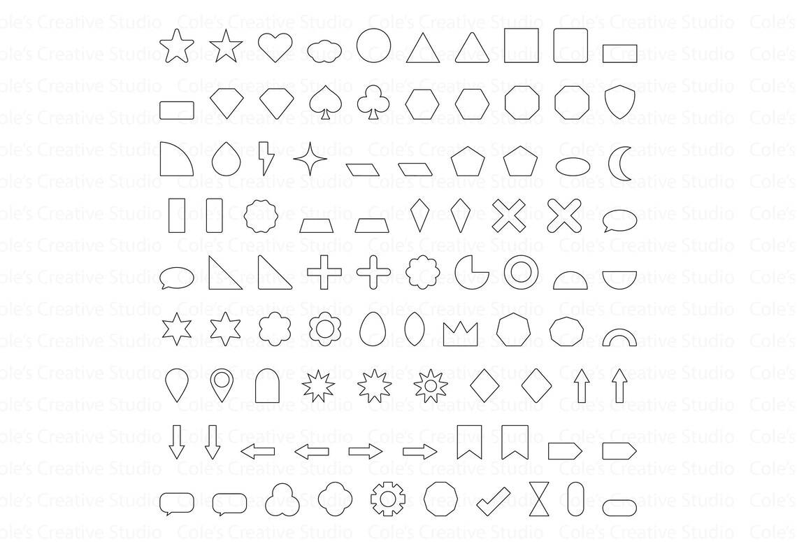 90 Basic Shape Outline SVG, Basic Shapes Svg, Basic Shapes Clipart ...