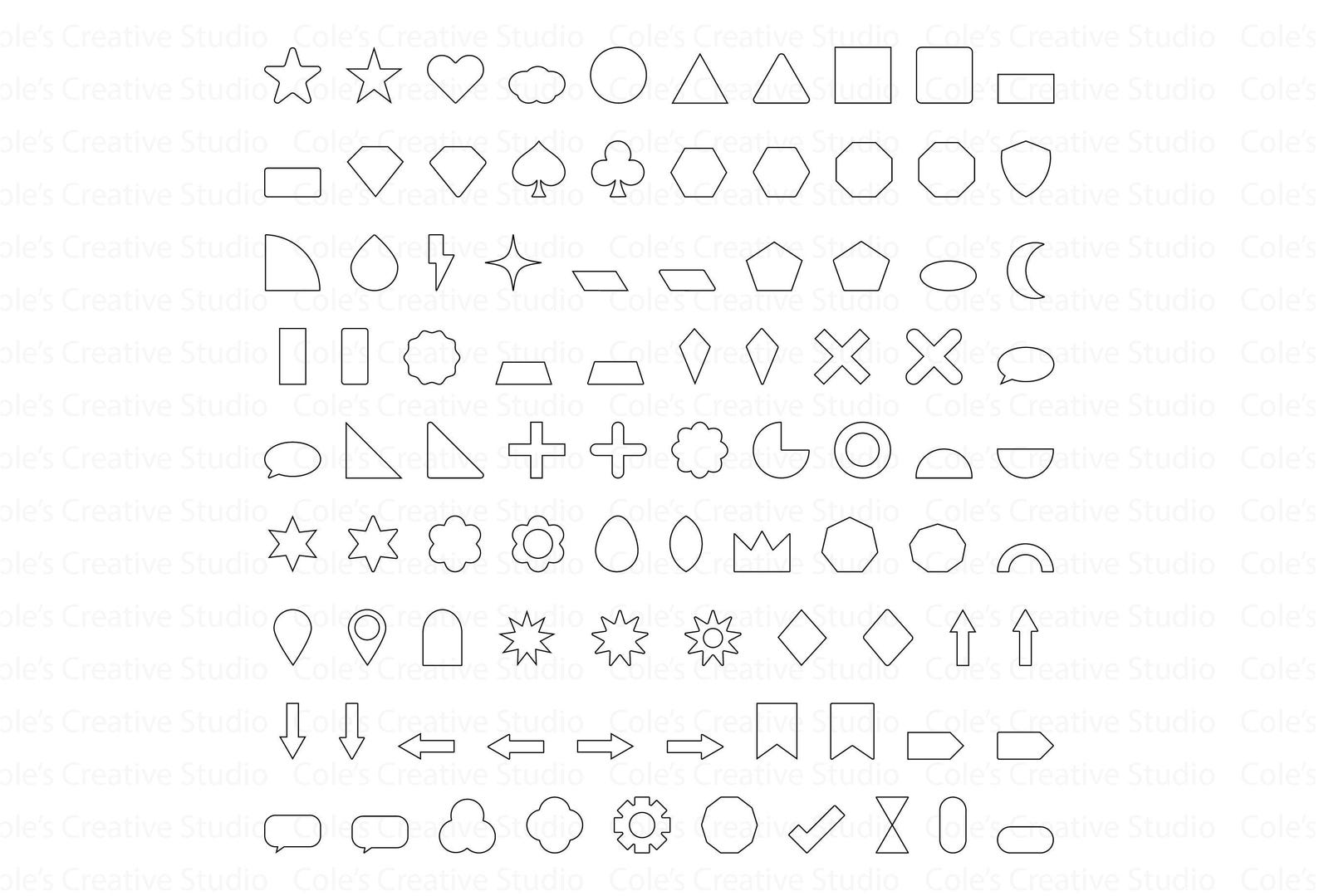 90 Basic Shape Outline SVG, Basic Shapes Svg, Basic Shapes Clipart ...