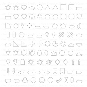 90 Basic Shape Outline SVG, Basic Shapes Svg, Basic Shapes Clipart ...