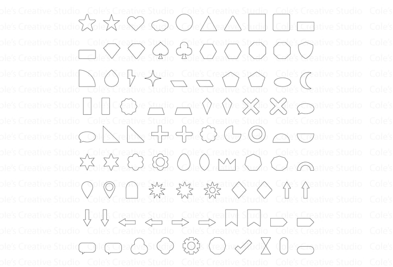 90 Basic Shape Outline SVG, Basic Shapes Svg, Basic Shapes Clipart ...
