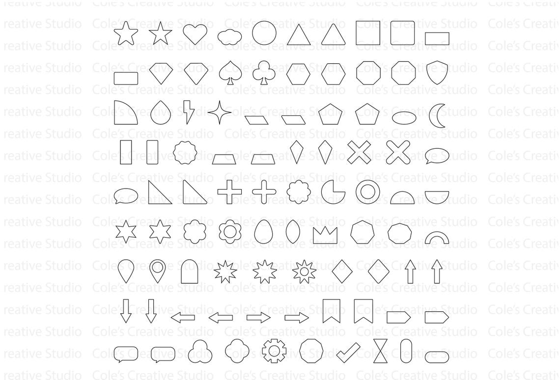 180 Basic Shape SVG, Basic Shapes Svg, Basic Shapes Clipart, Shape Svg ...