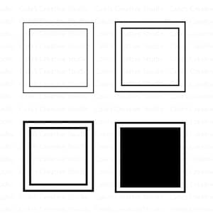 Square Outline Frames SVG, Different Thickness, Square Border SVG ...