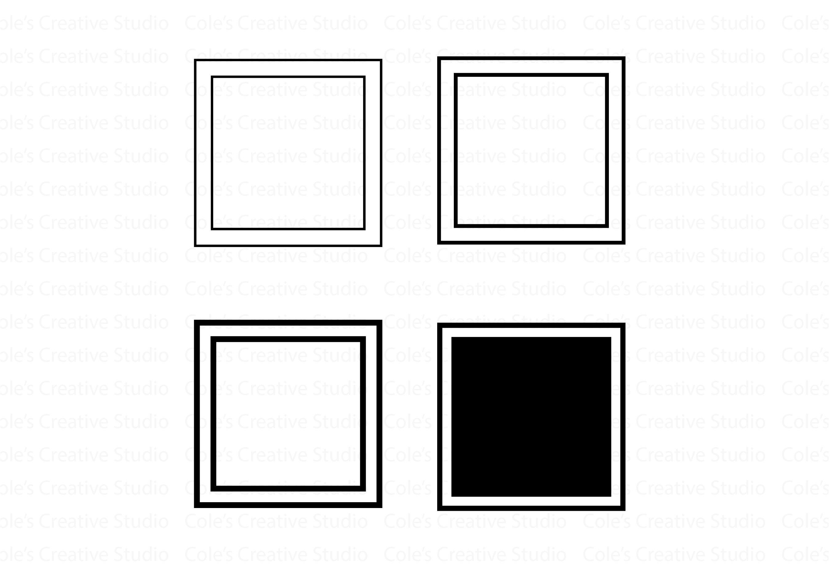 Square Outline Frames SVG, Different Thickness, Square Border SVG ...