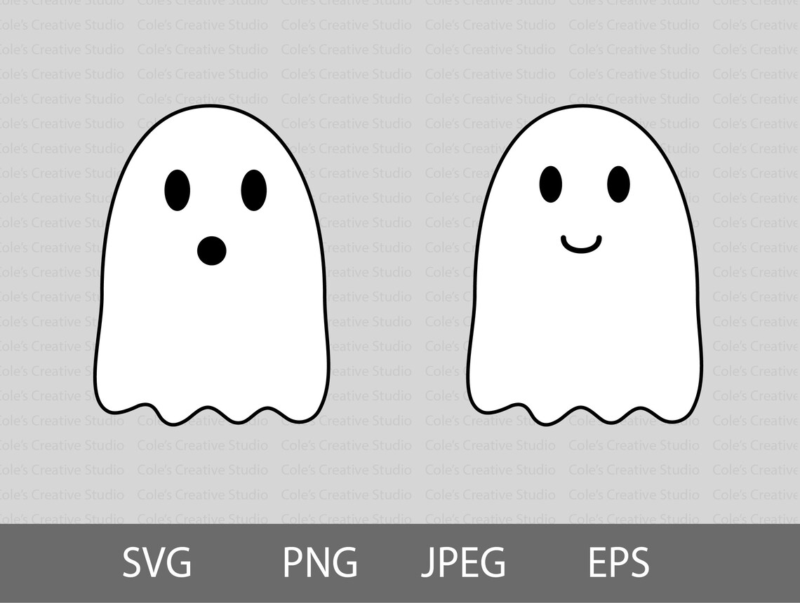 Cute Ghost Svg Bundle, Ghost Svg, Boo Svg, Ghost Face, Cute Ghost Svg ...