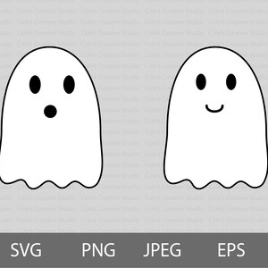 Cute Ghost Svg Bundle, Ghost Svg, Boo Svg, Ghost Face, Cute Ghost Svg ...