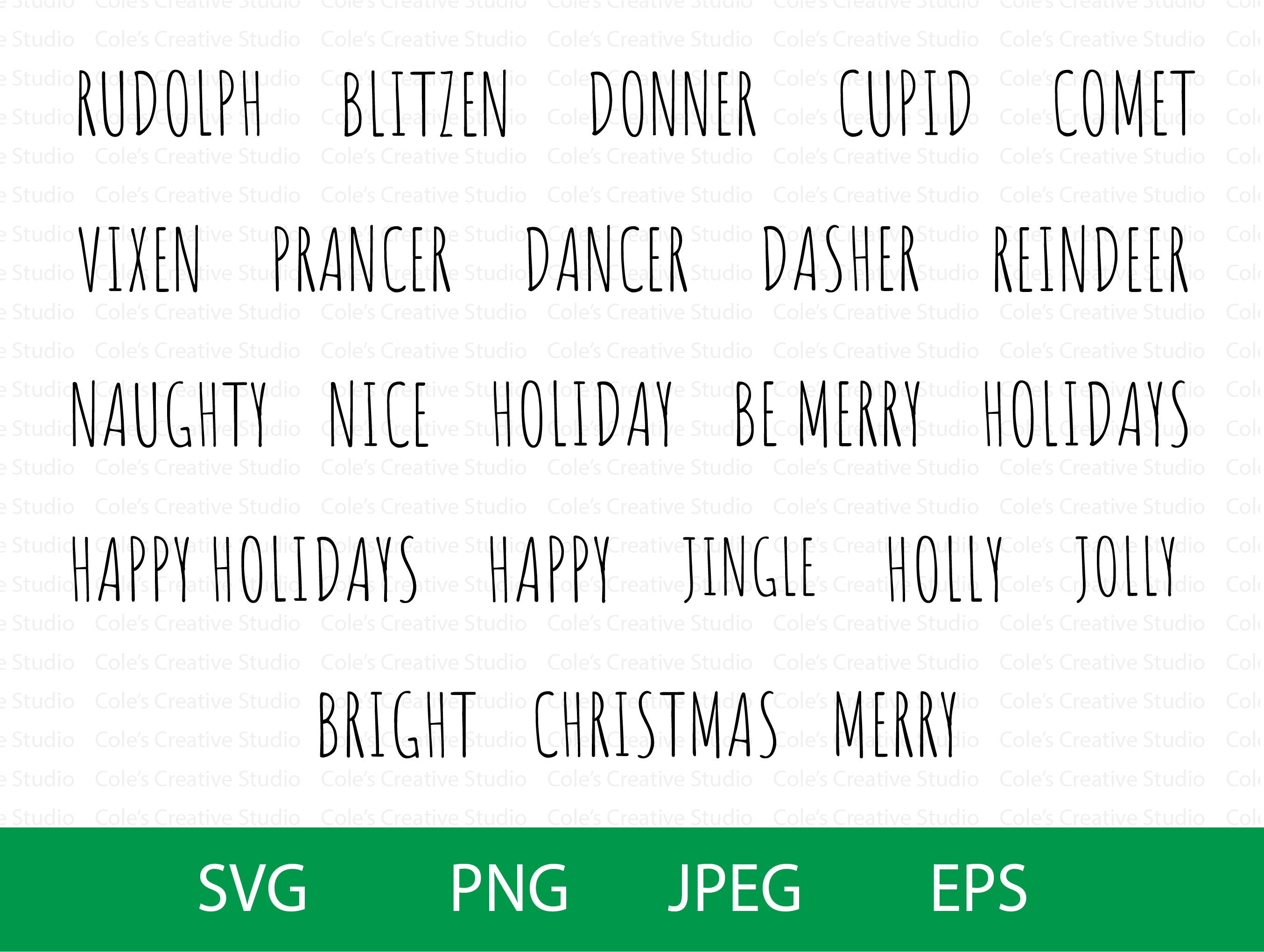 115 Christmas Word Svg Bundle, Christmas Svg, Svg Files, Christmas ...