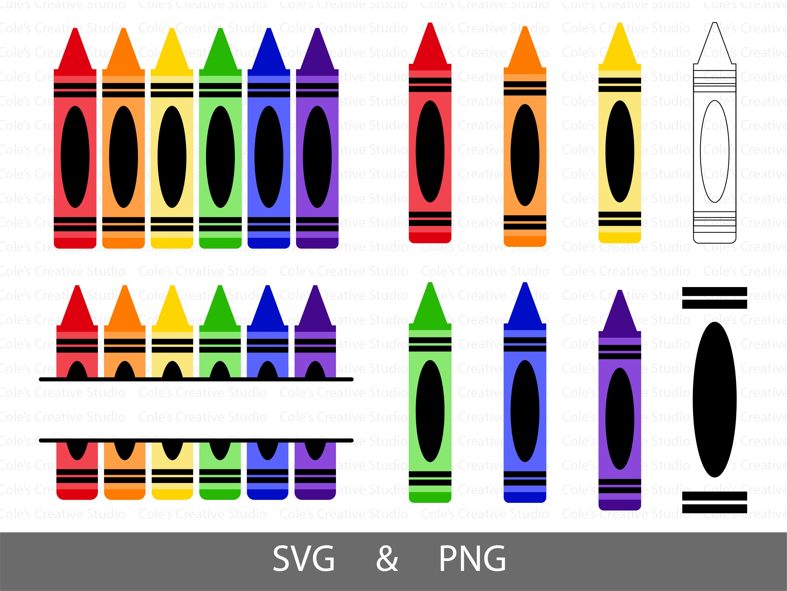 Crayon Clipart Set SVG Bundle, Crayon Svg, Crayon Set Svg, Crayon ...