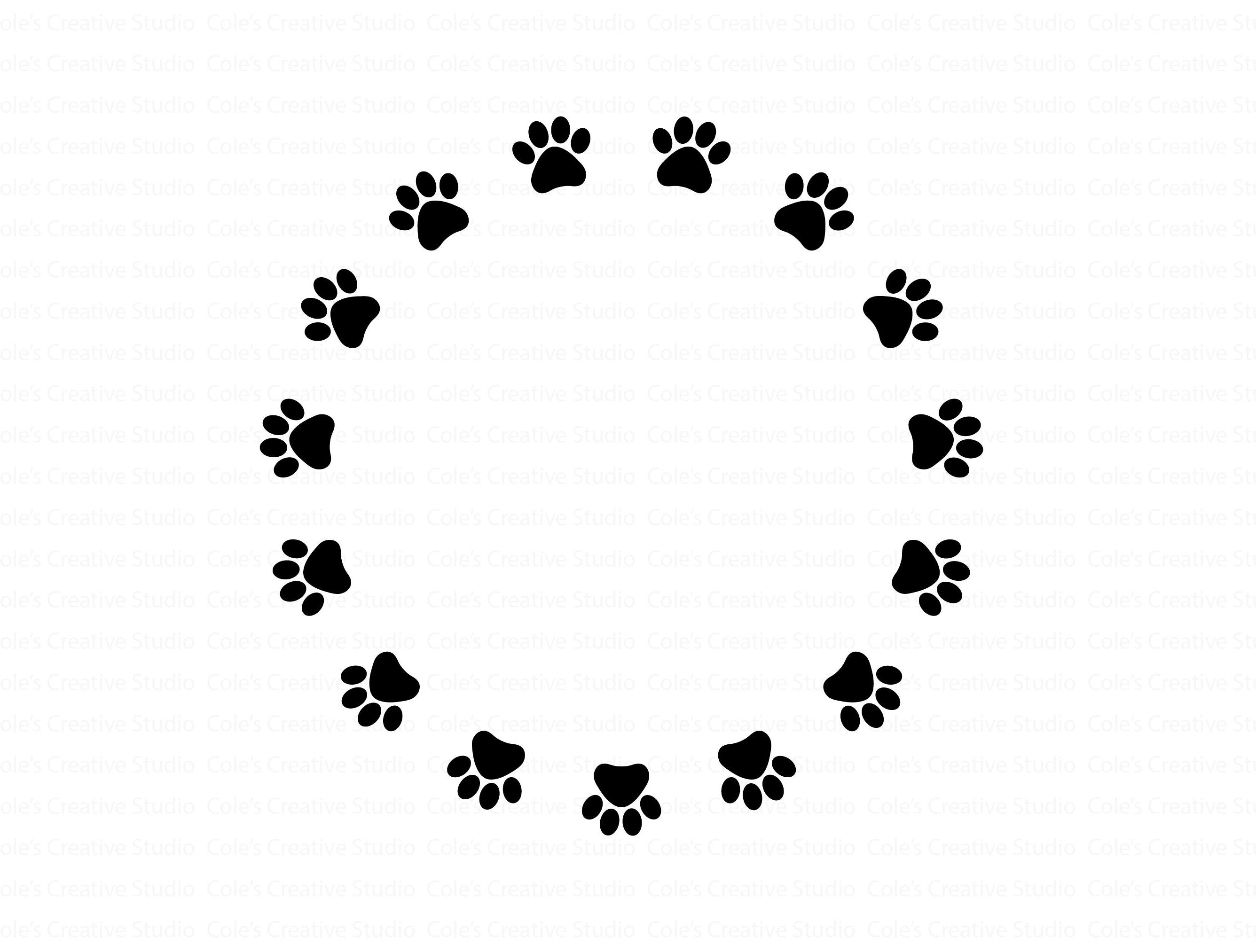 Paw Print Wreath Svg, Paw Print, Dog Paw, Cat Paw, Pet Paw, Pet Svg ...
