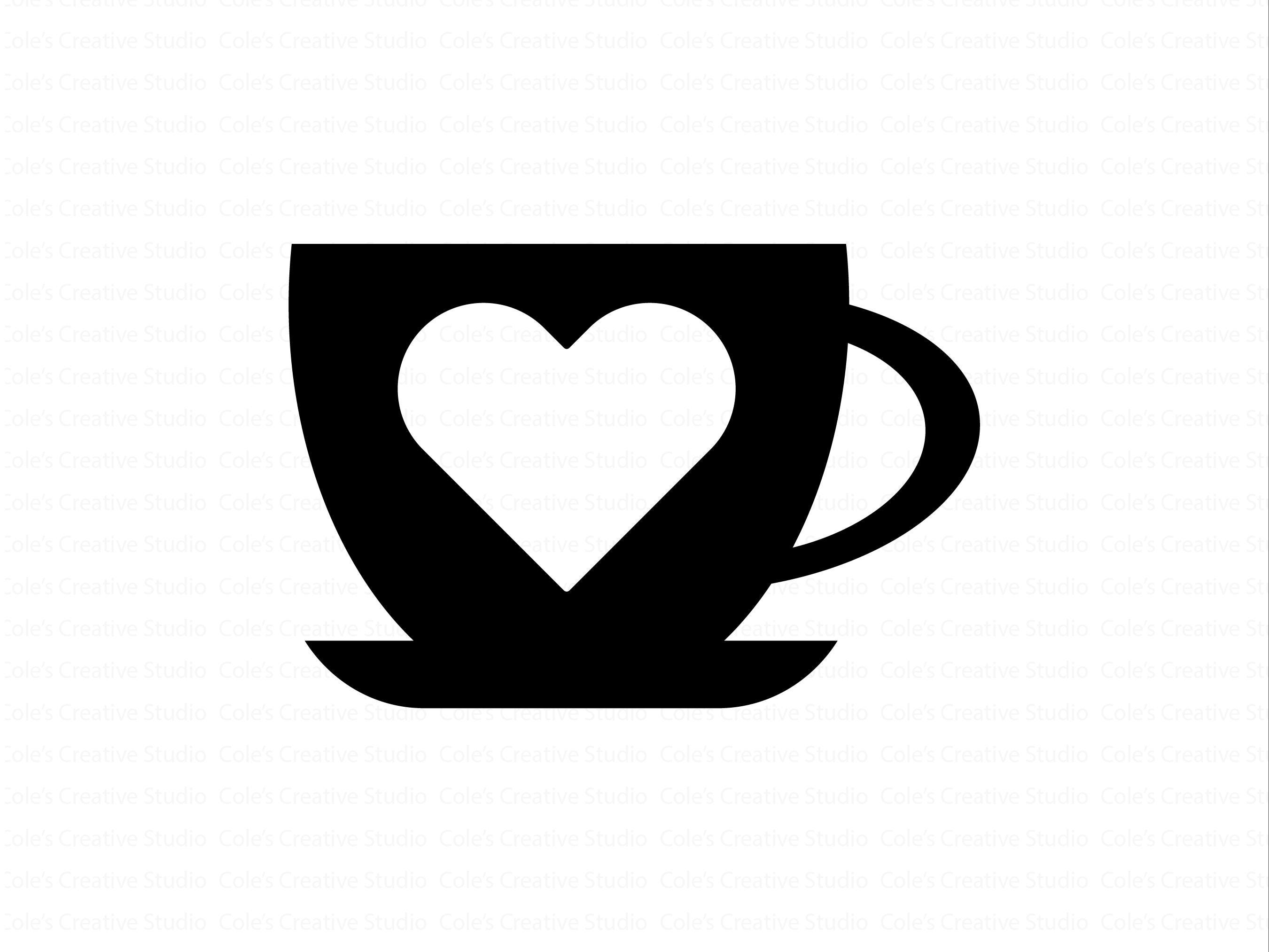 Coffee Cup With Heart Svg, Coffee Cup Svg, Coffee Mug Svg, Mug Svg ...