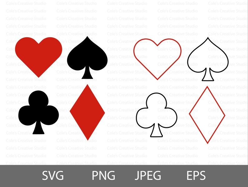 Card Suits SVG Card Suits Clipart Spades Svg Hearts Svg | Etsy UK