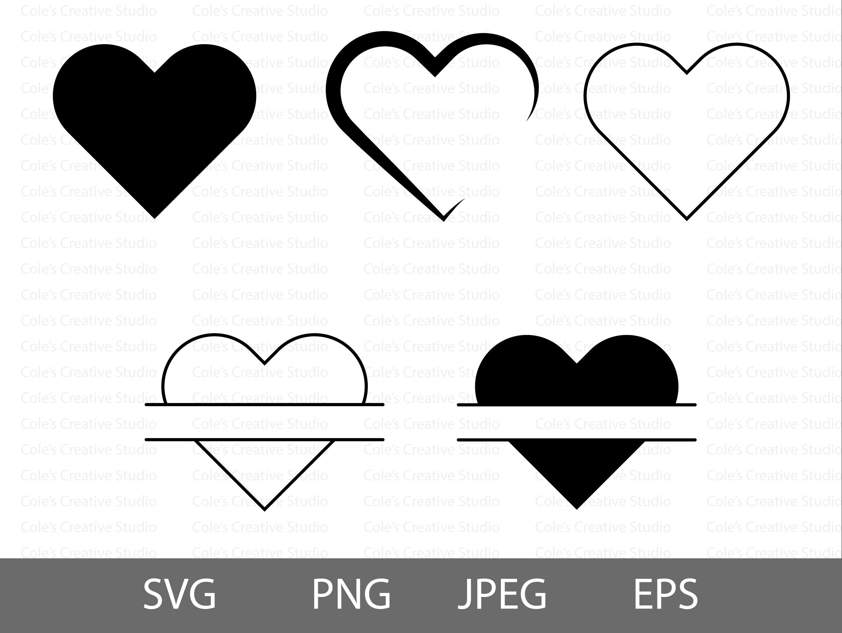 Heart Clipart Bundle Simple Heart Clipart Heart Bundle Svg | Etsy