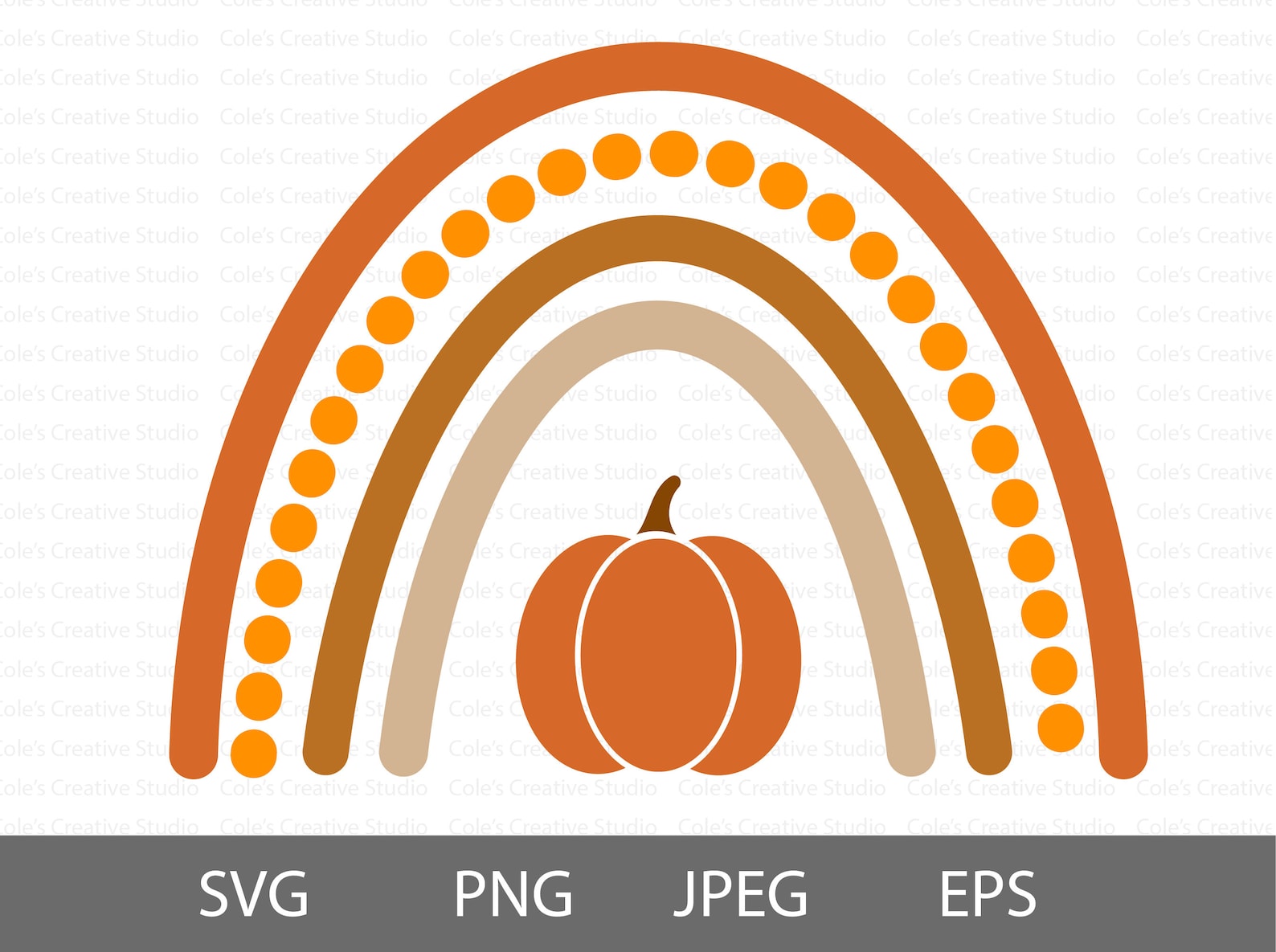 Pumpkin Boho Rainbow Svg, Boho Rainbow Svg, Boho Rainbow Png, Boho ...