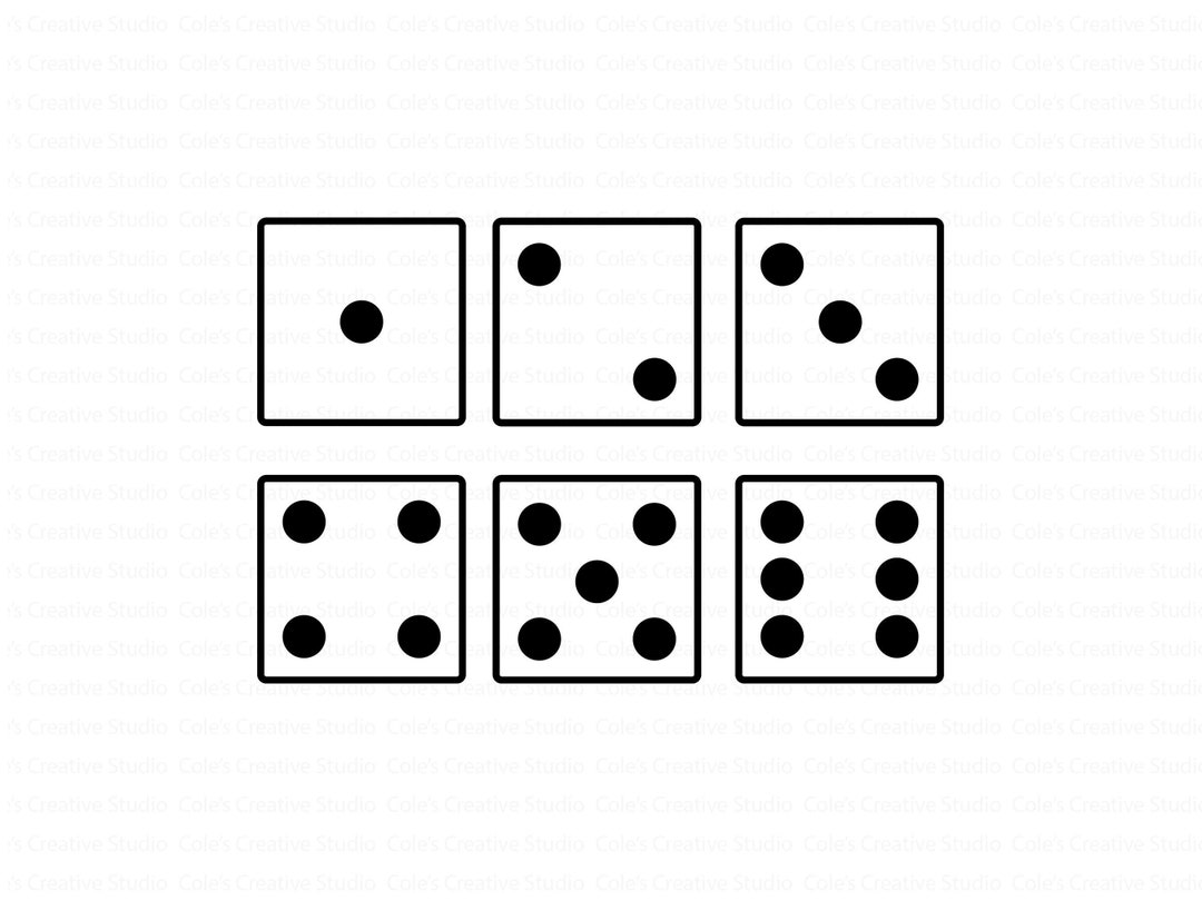 Dice Outline Set Svg, Dice Set, Dice Svg, Game Night Svg, Dice Clipart ...