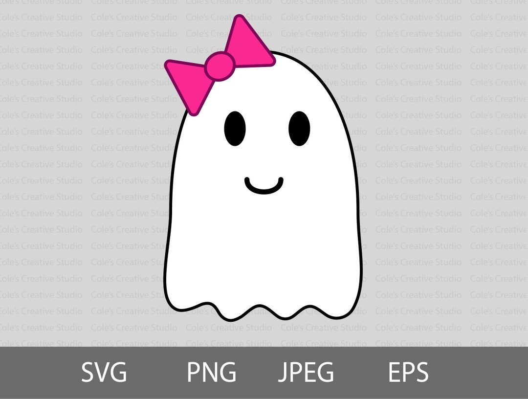 Cute Ghost With Bow Svg, Ghost Svg, Boo Svg, Cute Ghost Svg, Ghost Face ...