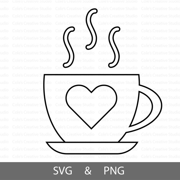 Coffee Mug Outline Svg - Etsy