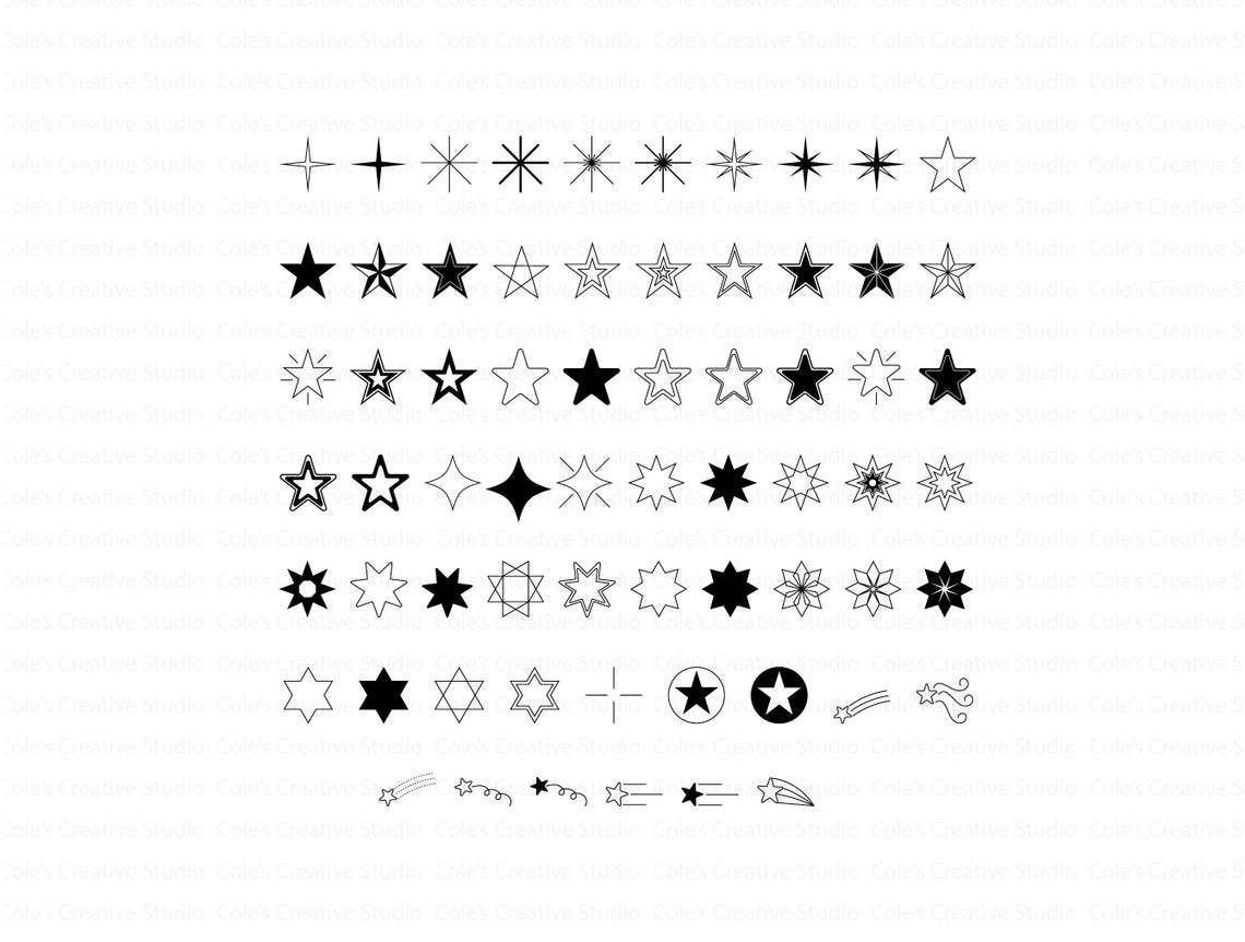 65 Star Svg Bundle, Star Svg, Star Doodle, Celestial SVG, Galaxy Svg ...