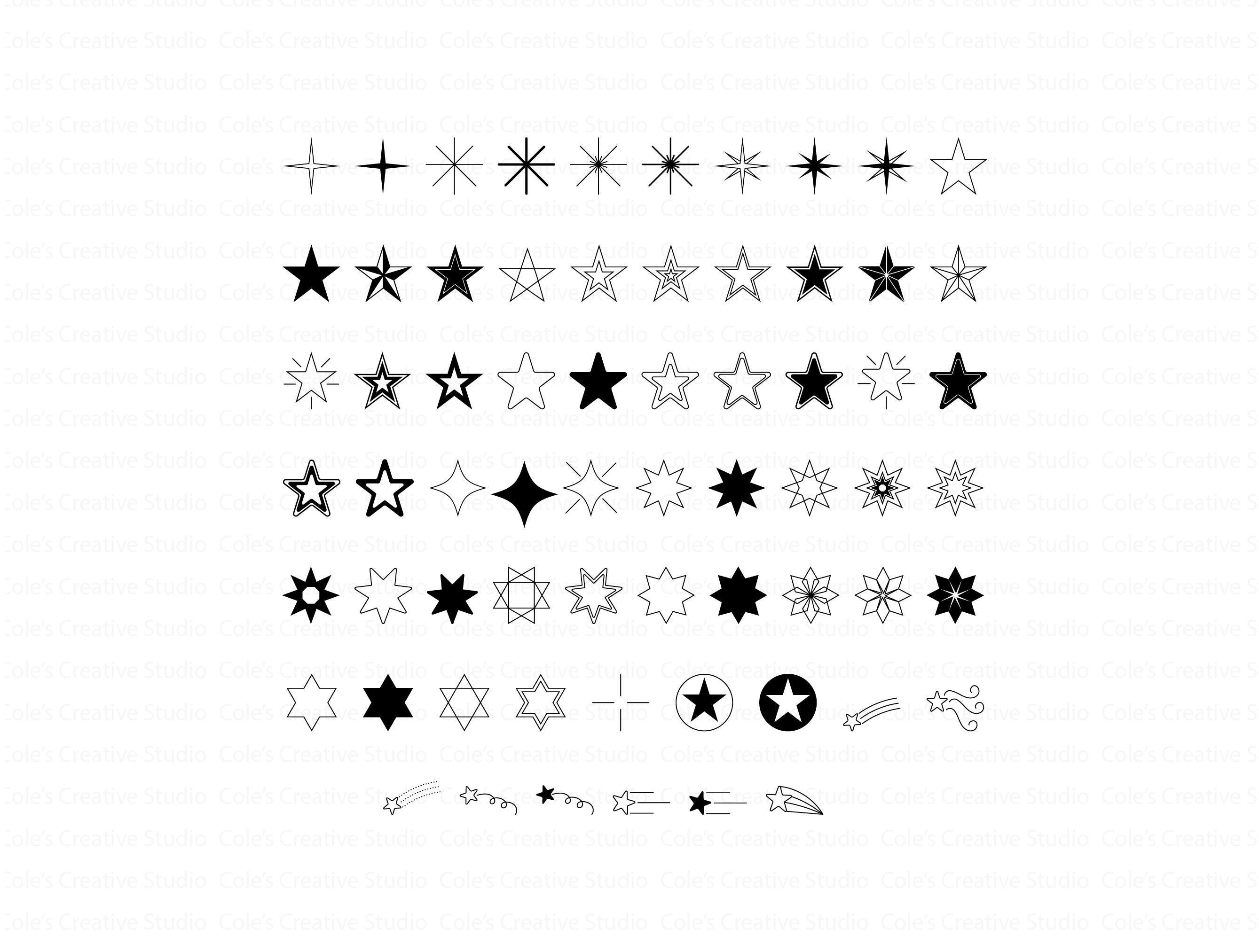 65 Star Svg Bundle, Star Svg, Star Doodle, Celestial SVG, Galaxy Svg ...