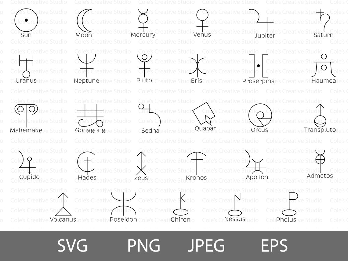 Planetary Symbols Icons Planetary SVG Galaxy Svg Solar | Etsy