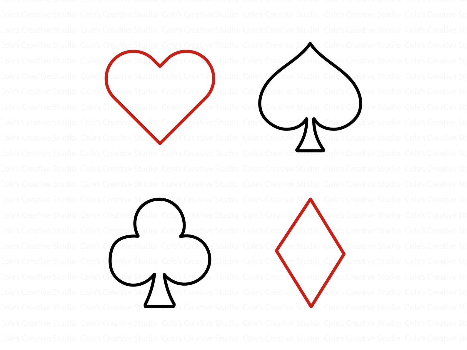 Card Suits Svg, Card Suit Outline Svg, Card Suits Clipart, Spades Svg ...