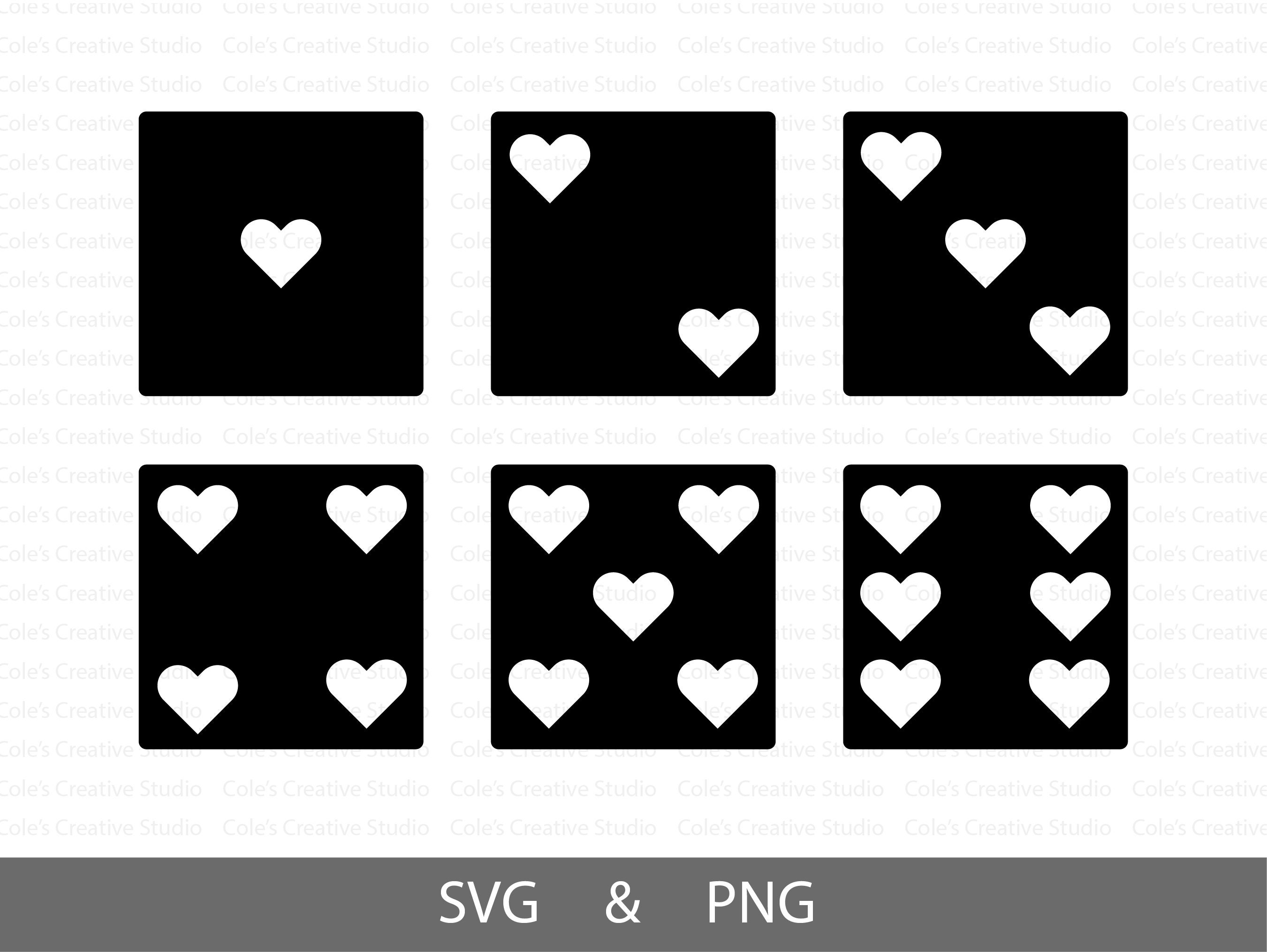 Filled Heart Dice Set Svg, Dice Set, Dice Svg, Dice Vector, Dice ...