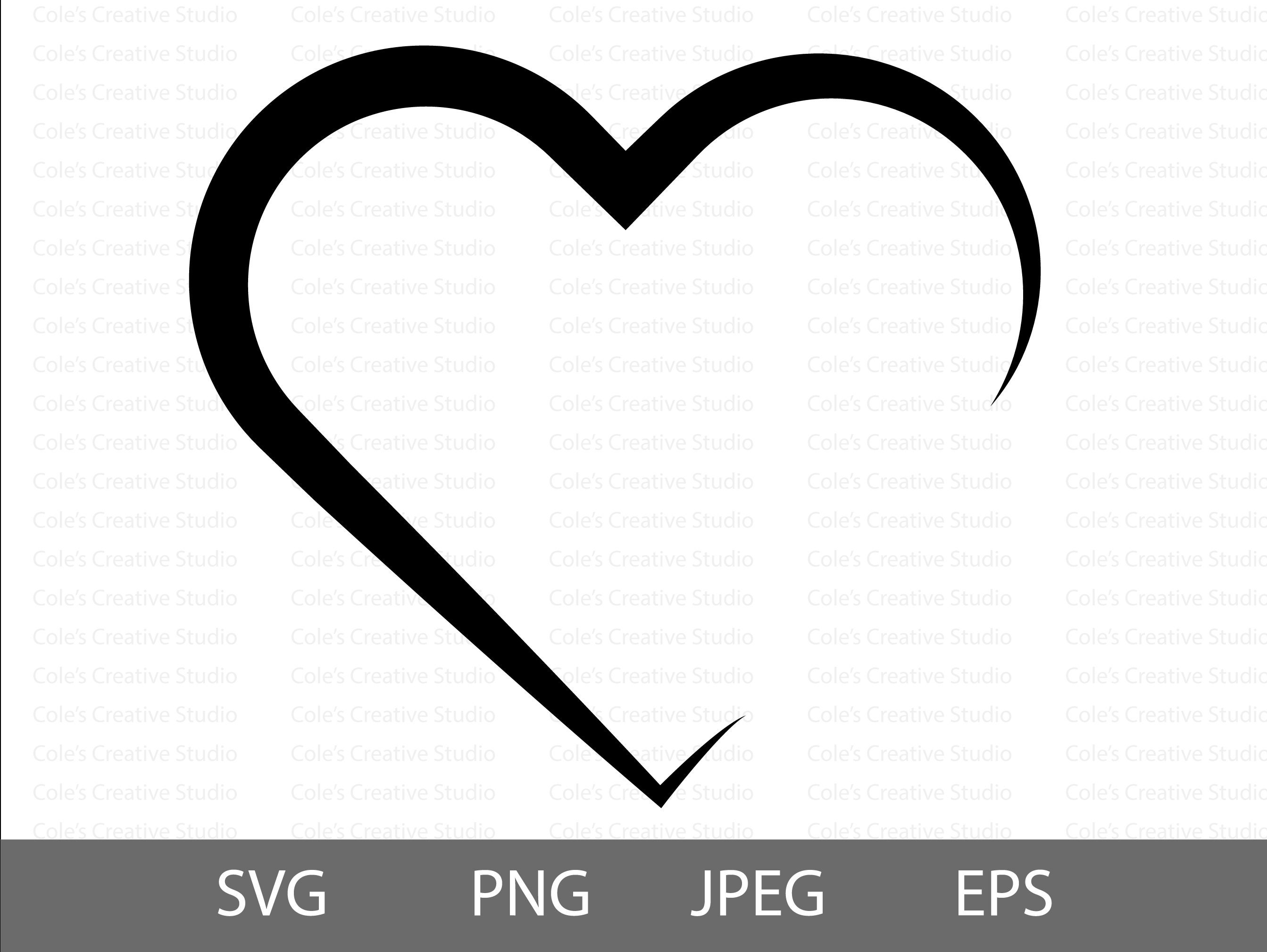 Open Heart Svg Name Frame Heart Monogram Heart Simple Heart | Etsy