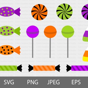 14 Candy Clipart Svg Bundle, Candy, Trick or Treat Svg, Halloween Candy ...