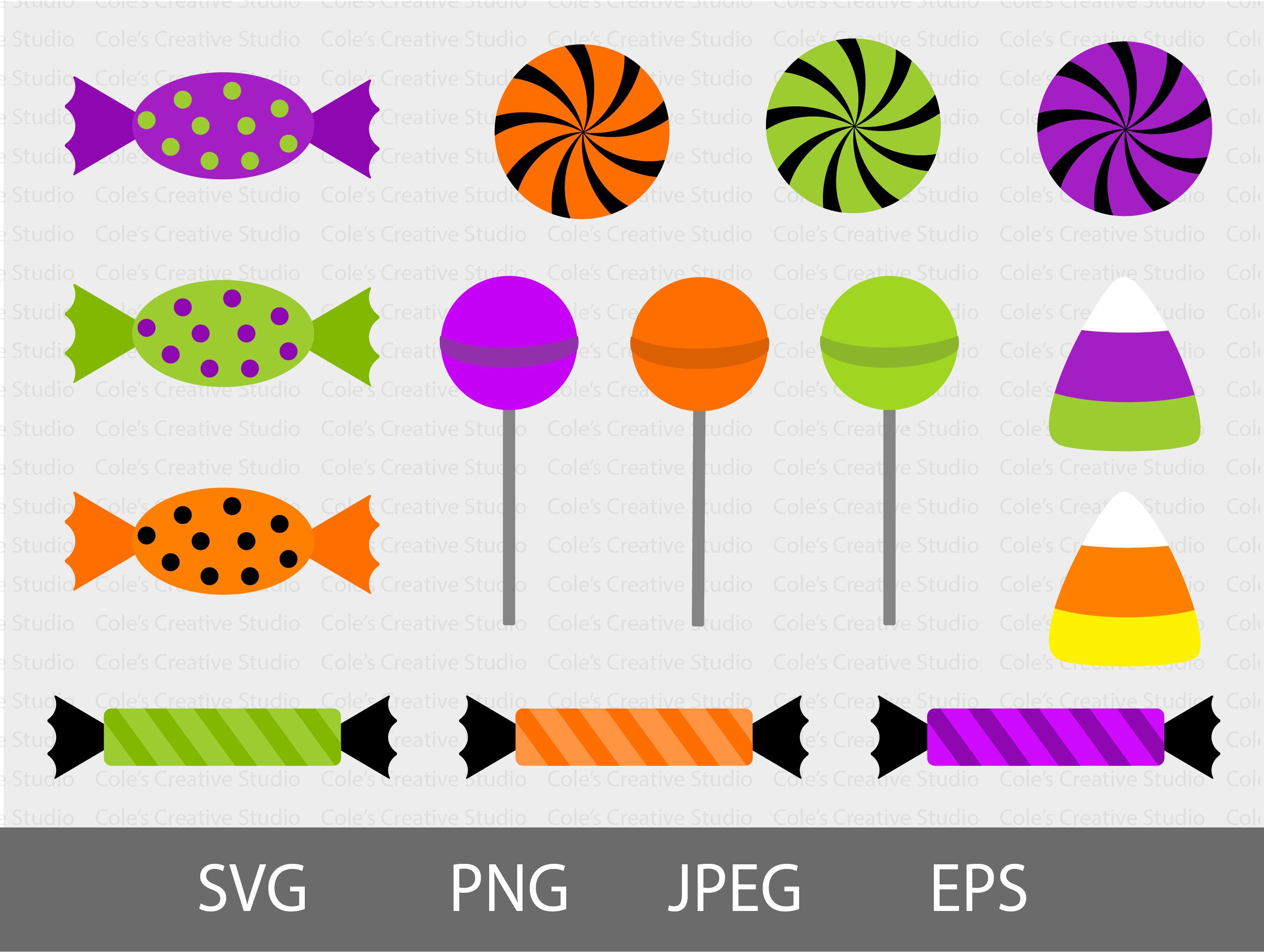 14 Candy Clipart Svg Bundle, Candy, Trick or Treat Svg, Halloween Candy ...