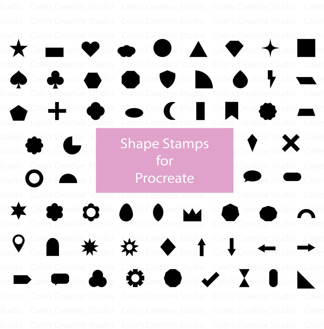 Basic Filled Shapes Stamp Brushes, Procreate Stamps, Procreate Brushes ...