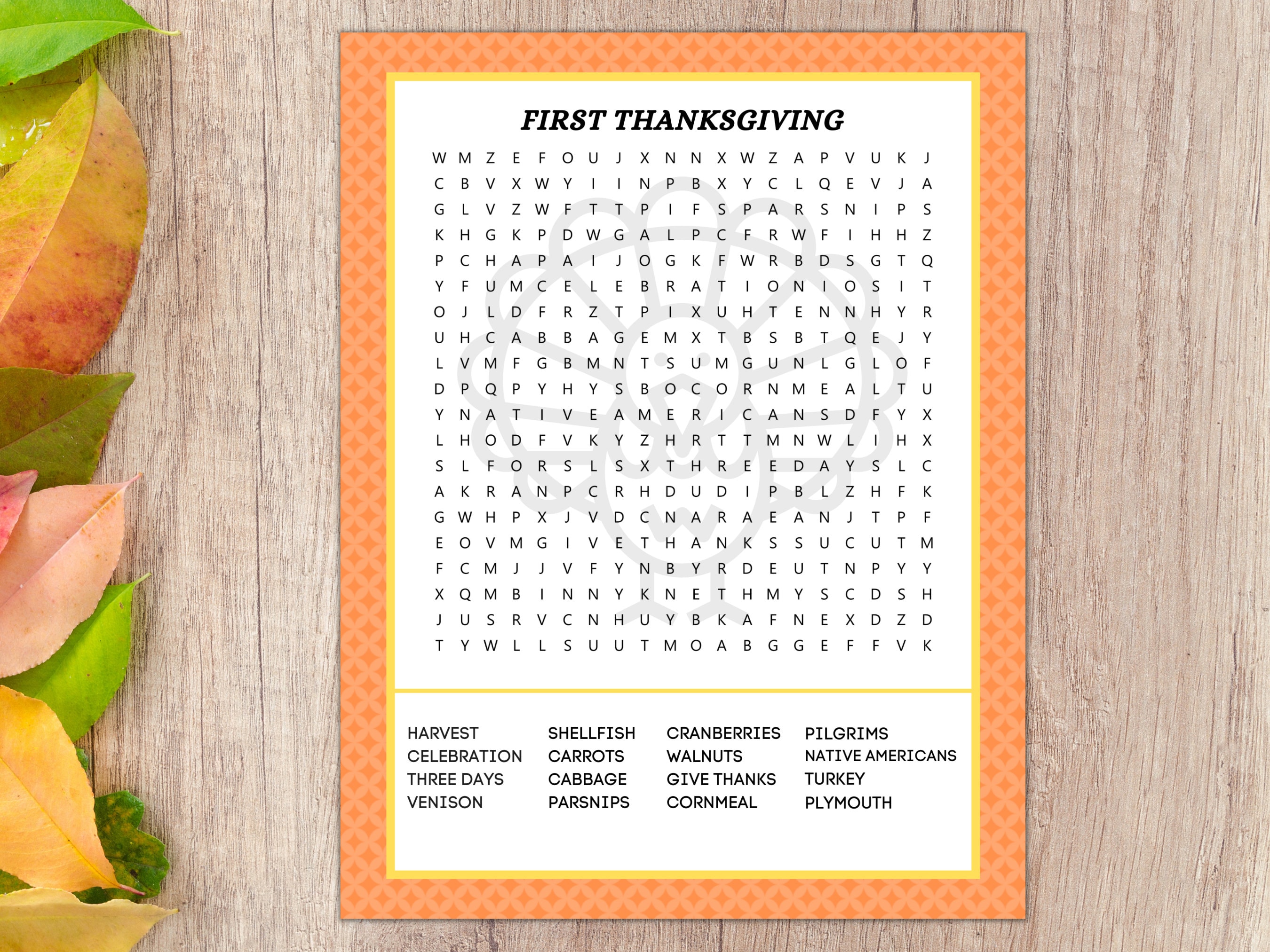 Printable Thanksgiving Word Search, Thanksgiving Entertaining, Harvest ...