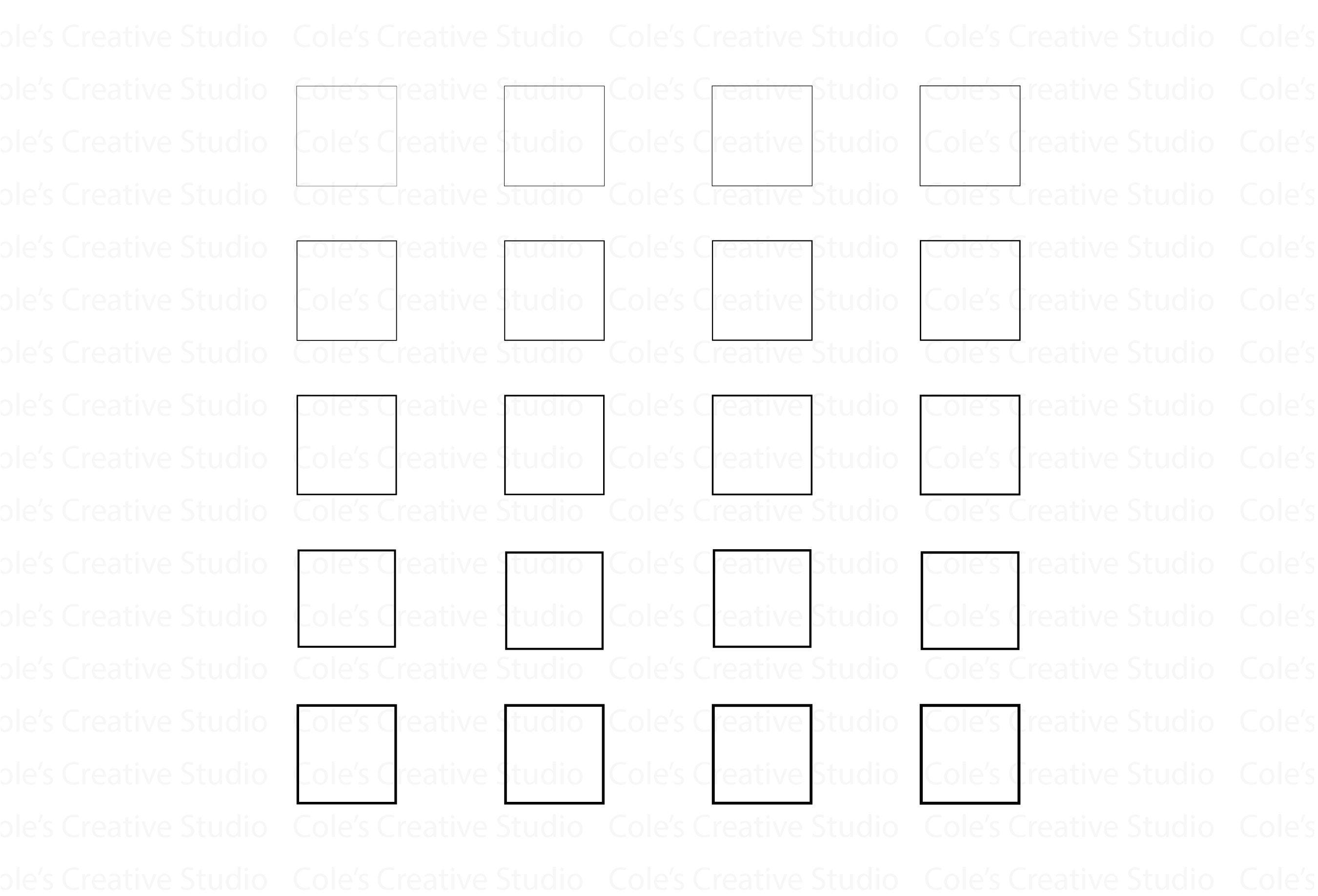 Square Outline SVG, Different Thickness, Square Border SVG, Square ...