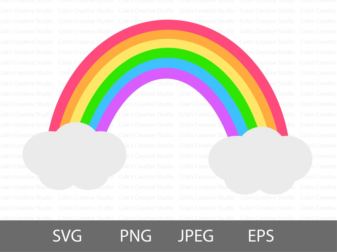 Rainbow With Clouds Svg, Rainbow Svg, Pastel Rainbow, Rainbow Png ...