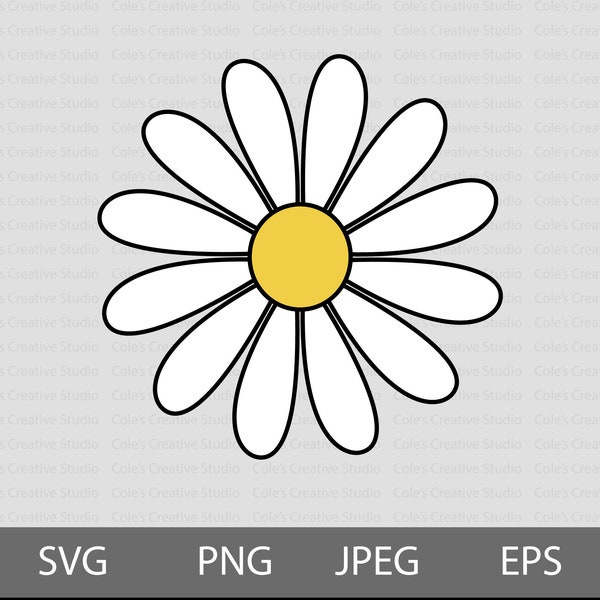 Svg Black and White Daisy Clipart - Etsy