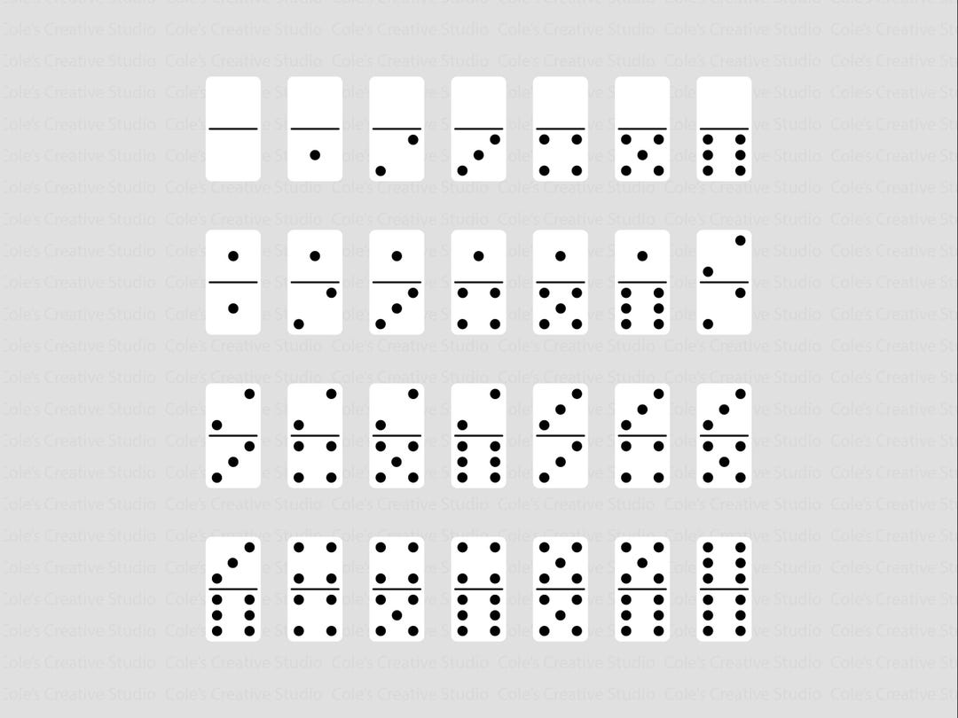 White Dominoes Set Svg, Dominoes, Gaming Svg, Casino Svg, Domino ...