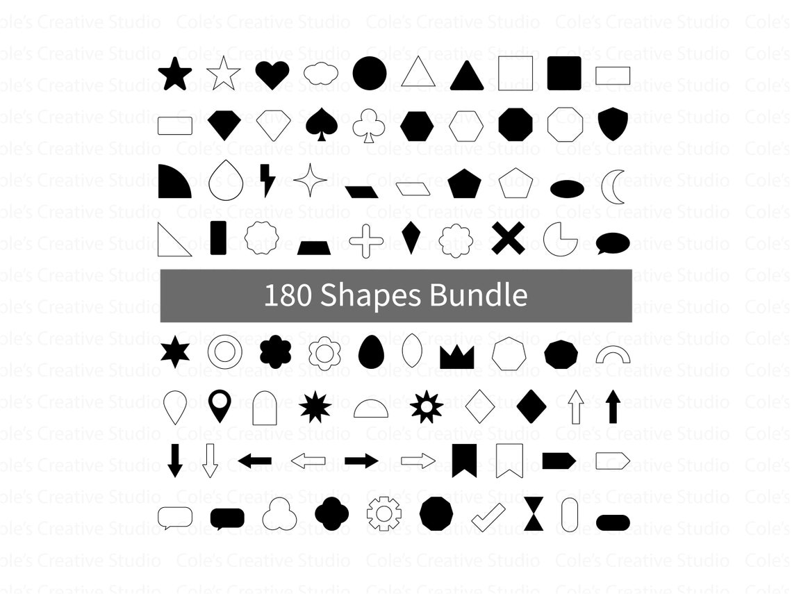 180 Basic Shape SVG, Basic Shapes Svg, Basic Shapes Clipart, Shape Svg ...