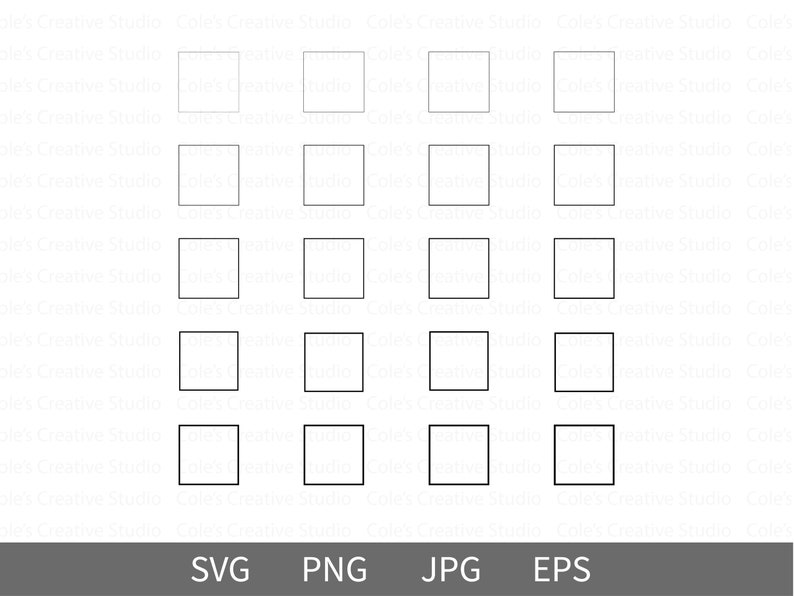 Square Outline SVG, Different Thickness, Square Border SVG, Square ...