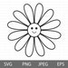 Daisy Outline Smiley Face Svg, Daisy Svg, Wildflower Svg, Daisy Doodle ...