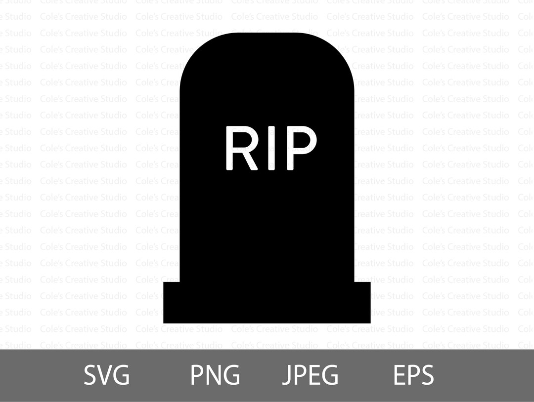 Tombstone Silhouette Svg, Rip Svg, Tombstone, Headstone, Gravestone ...