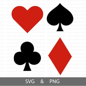Card Suits SVG, Solid Card Suits Svg, Card Suits Clipart, Spades Svg ...
