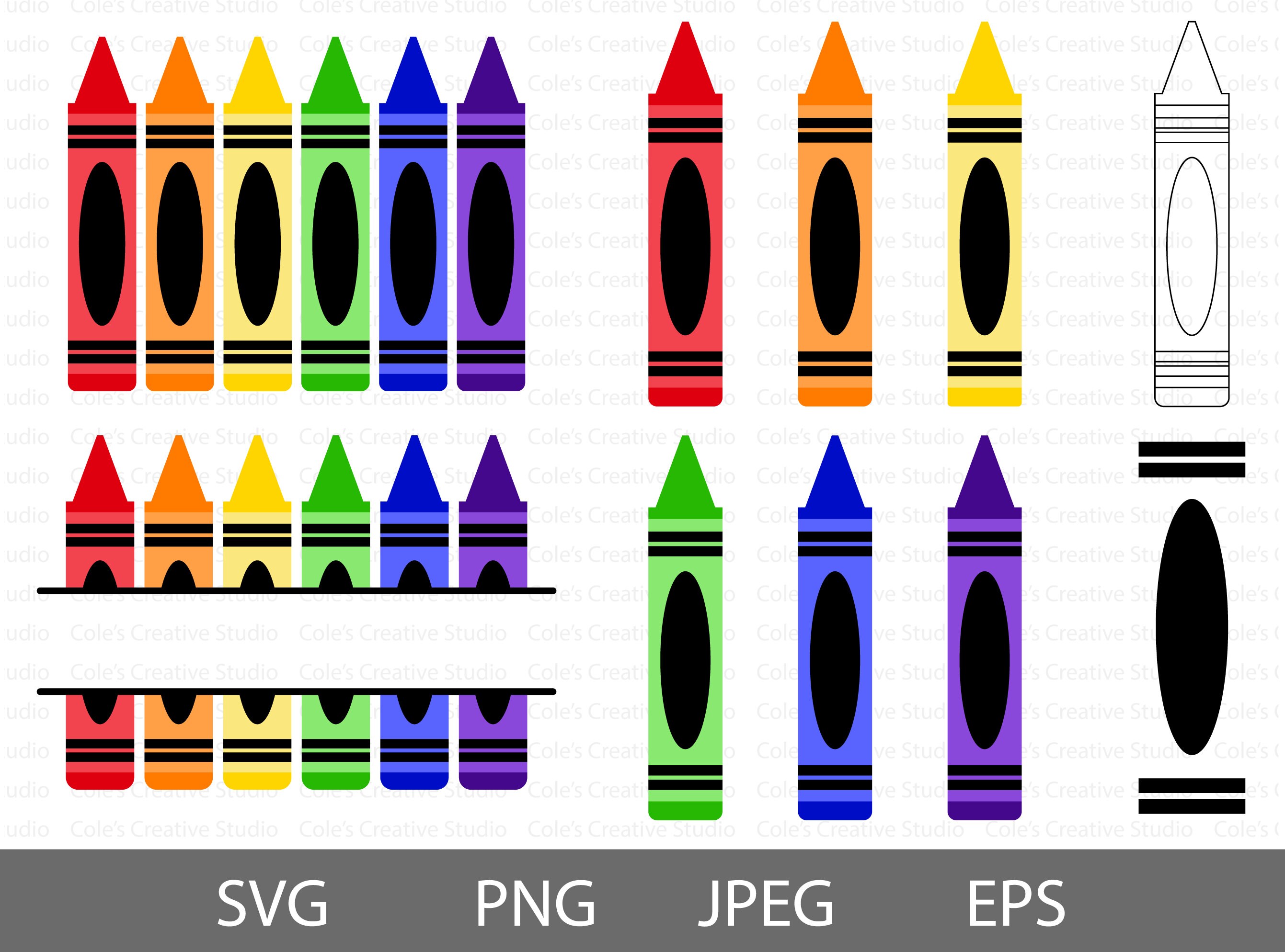 Crayon Clipart Set SVG Bundle Crayon Svg Crayon Set Svg - Etsy UK